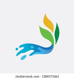Leaf Water Logo Design Stock Vector (Royalty Free) 1389271061 ...