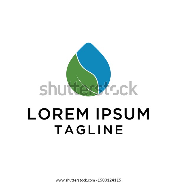Leaf Water Logo Design Illustration Stock Vector (Royalty Free ...