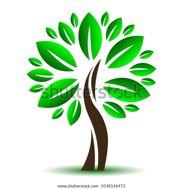 Leafy Tree Eco Sign Stock Vector Stock Vector (Royalty Free) 1038146473 ...