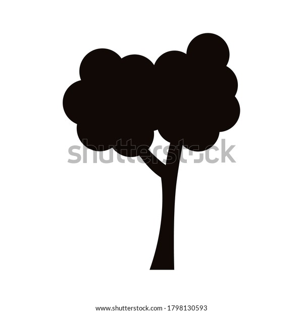 Leafy Tree Silhouette Style Icon Vector Stock Vector (Royalty Free ...