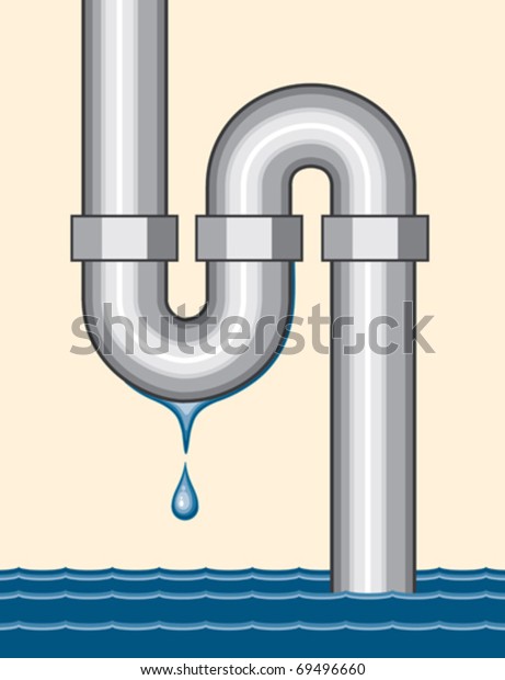 Leaking Pipe Illustration Leaking Pipe Dripping Stock Vector (Royalty ...
