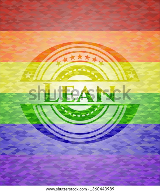 Lean Emblem On Mosaic Background Colors Stock Vector (Royalty Free ...