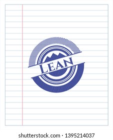Lean Pen Strokes Emblem Blue Ink Stock Vector (Royalty Free) 1395214037 ...