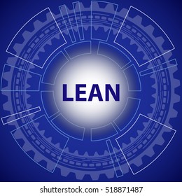 Lean Strategy Background Blue Background Gear Stock Vector (Royalty ...