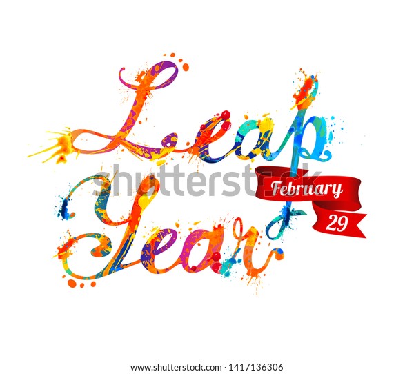 Leap Year February 29 Vector Inscription Stock Vector (Royalty Free ...