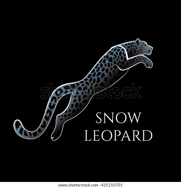 Leaping Snow Leopard Logo Sign Emblem Stock Vector (Royalty Free ...