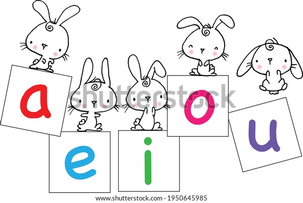 Lear Phonics Aeiou Vector Cartoon Stock Vector (Royalty Free) 1950645985