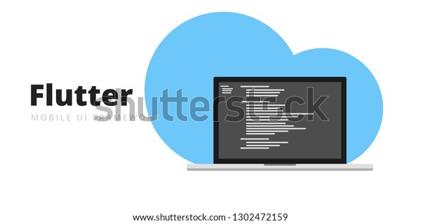 Learn Code Flutter Mobile Ui Framework Stock Vector Royalty Free 1302472159 Shutterstock