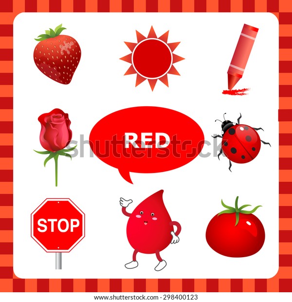 Stock vektor „Learn Color Red Things That Red“ (bez autorských poplatků ...