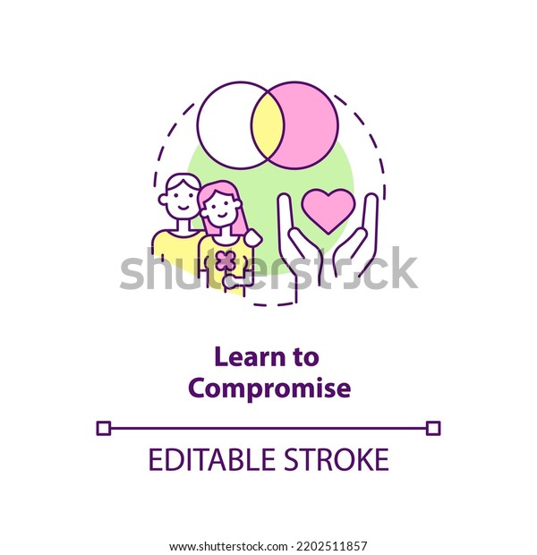 Learn Compromise Concept Icon Protect Relationship Stock Vector ...