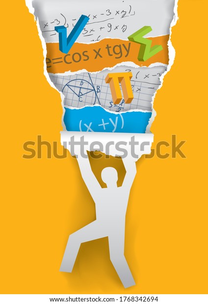 Learn Discover Math Human Silhouette Ripping Stock Vector (Royalty Free ...