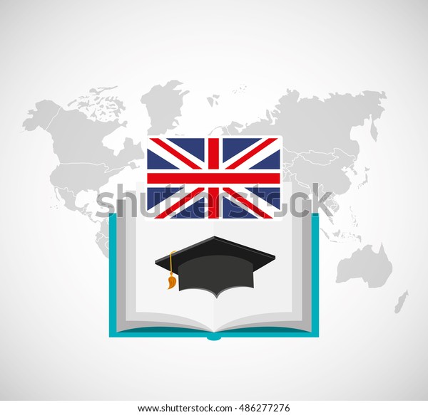 Learn English Education Icons Vector Illustration Stock Vector (Royalty ...