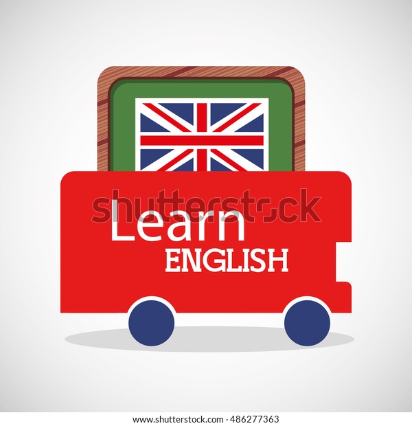 Learn English Education Icons Vector Illustration Stock Vector (Royalty ...