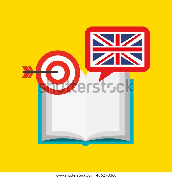Learn English Education Icons Vector Illustration Stock Vector (Royalty ...