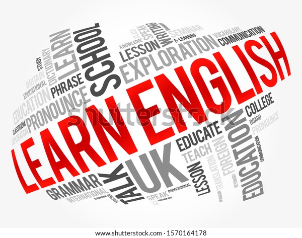 Learn English Word Cloud Collage Education Stock Vector (Royalty Free ...