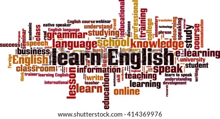 Learn English Word Cloud Concept Vector Stock Vector (Royalty Free ...