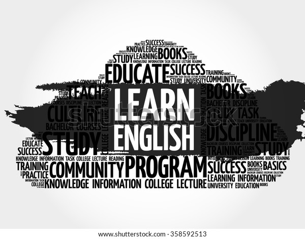 Learn English Word Cloud Education Concept Stock Vector (Royalty Free ...