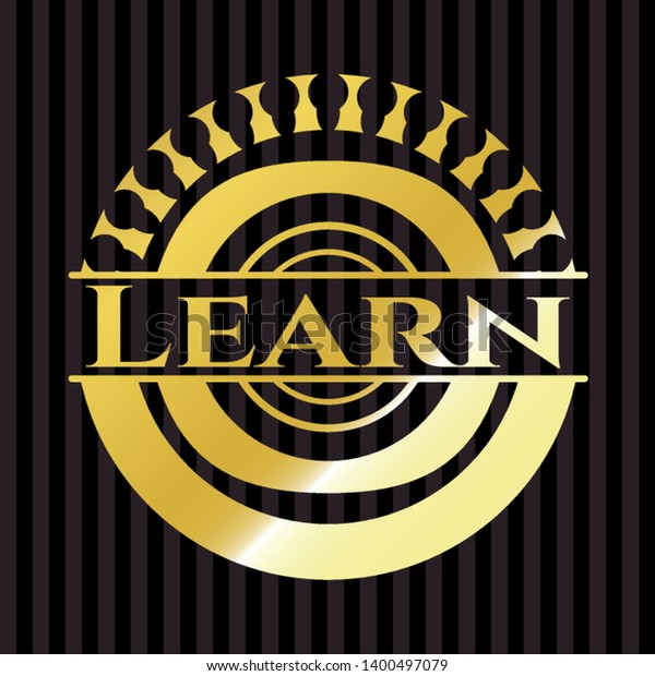 Learn Gold Emblem Vector Illustration Detailed Stock Vector (Royalty ...