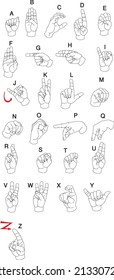 Learn Hand Sign Language Stock Vector (Royalty Free) 2133072619 ...