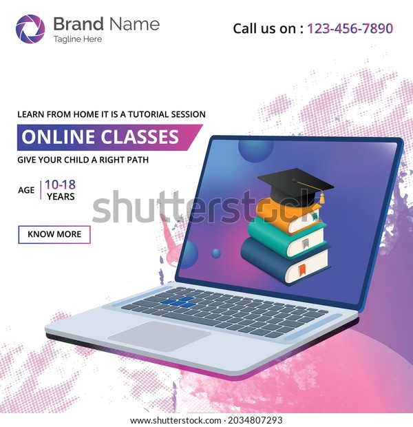 Learn Home Online Online Education Poster Stock Vector (Royalty Free ...