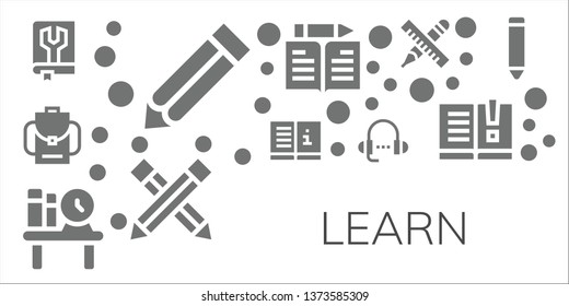 Learn Icon Set 11 Filled Learn Stock Vector (Royalty Free) 1373585309 ...