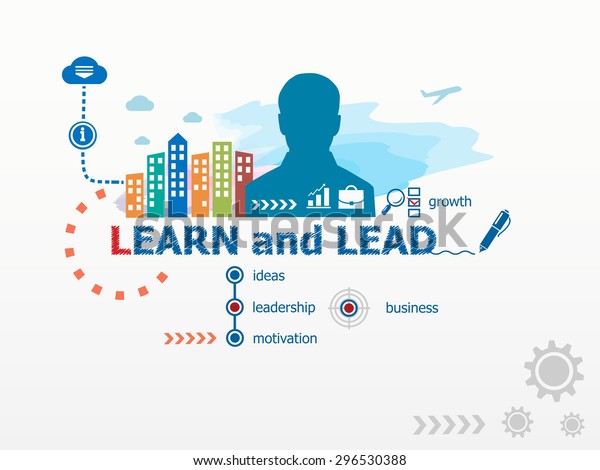 Learn Lead Concept Business Man Flat Stock Vector (Royalty Free ...
