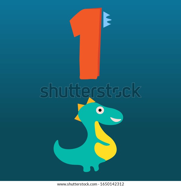 Learn Numbers Cards Kids Numbers One Stock Vector (Royalty Free ...