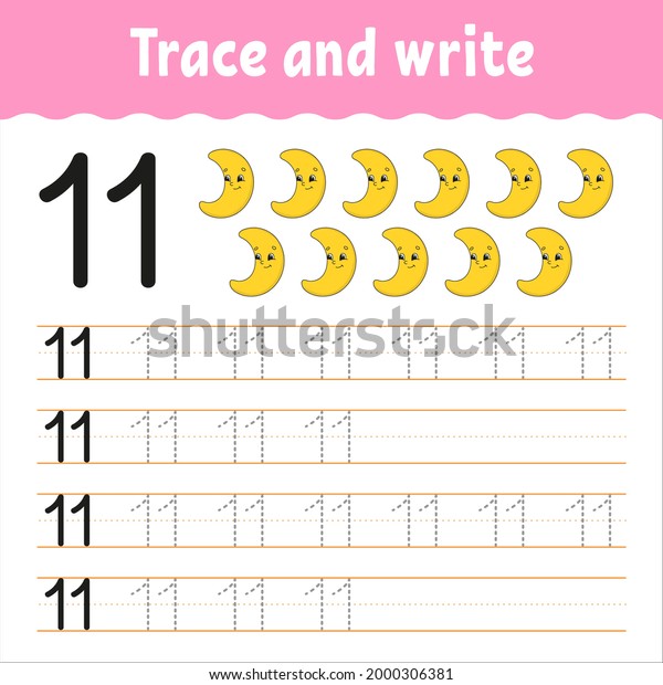 Learn Numbers Trace Write Handwriting Practice Stock Vector (Royalty ...