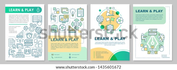 Learn Play Design Brochure Layout Children Stock Vector (Royalty Free ...