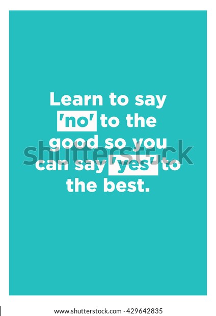Learn Say No Good You Can Stock Vector (Royalty Free) 429642835 ...