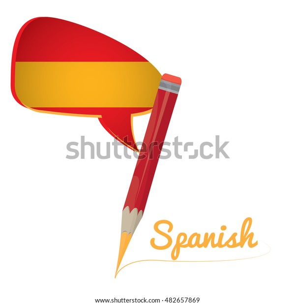 Learn Spanish Graphic Design Isolated Pencil Stock Vector (Royalty Free ...