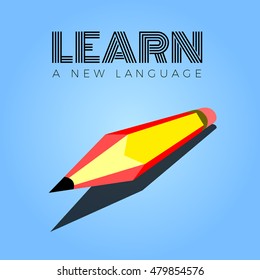 Learn Spanish Graphic Design Vector Illustration Stock Vector (Royalty ...