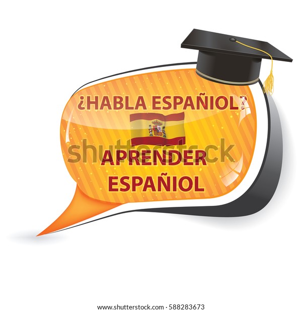 Learn Spanish Speech Bubble Sticker Sign Stock Vector (Royalty Free ...