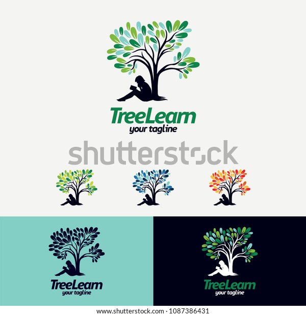Learn Tree Logo Designs Template Stock Vector (Royalty Free) 1087386431 ...