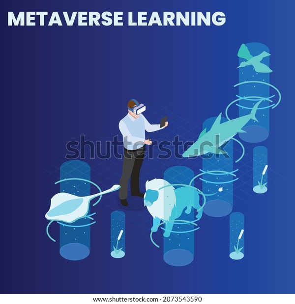 Learning Animal Metaverse Virtual School 3d Stock Vector (Royalty Free ...
