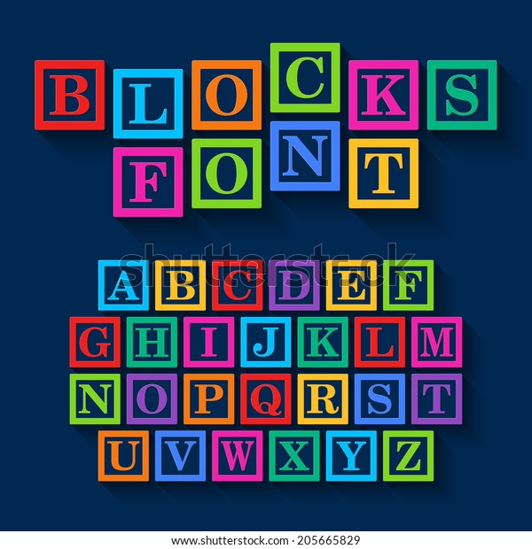 Learning Blocks Alphabet Vector Stock Vector (Royalty Free) 205665829 ...