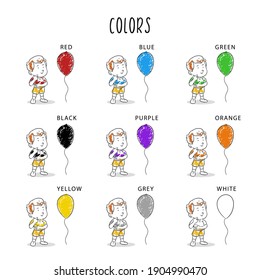 Learning Color English Balloons Stock Vector (Royalty Free) 1904990470 ...