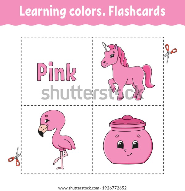 Learning Colors Flashcard Kids Cute Cartoon Stock Vector (Royalty Free ...