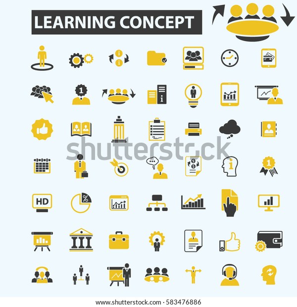 Learning Concept Icons Stock Vector (Royalty Free) 583476886 Learning Concept Icons Stock Vector (Royalty Free) 583476886