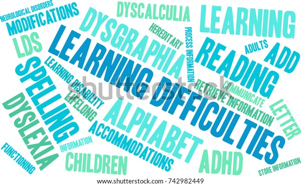 Learning Difficulties Word Cloud On White Stock Vector (Royalty Free ...