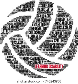 Learning Disability Word Cloud On White Stock Vector (Royalty Free ...
