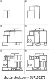 Learning Drawing Children Step By Step Stock Vector (Royalty Free ...
