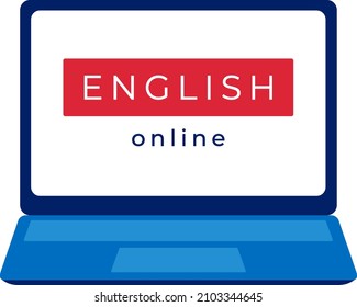 Learning English Text English Online Screen Stock Vector (Royalty Free ...
