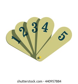 Learning Folding Card Fan Numbers 1 Stock Vector (Royalty Free ...