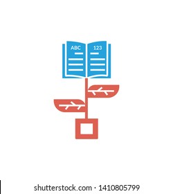 Learning Icon Open Book Tree Vector Stock Vector (Royalty Free ...