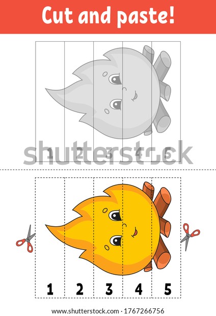 Learning Numbers 15 Cut Glue Cartoon Stock Vector (Royalty Free ...