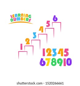 Learning Numbers Set Kids Vector Template Stock Vector (Royalty Free ...