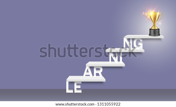 Learning Word Ladder Trophy Award Cup Stock Vector (Royalty Free ...