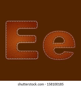 Leather Alphabet Leather Textured Letter E Stock Vector (Royalty Free ...