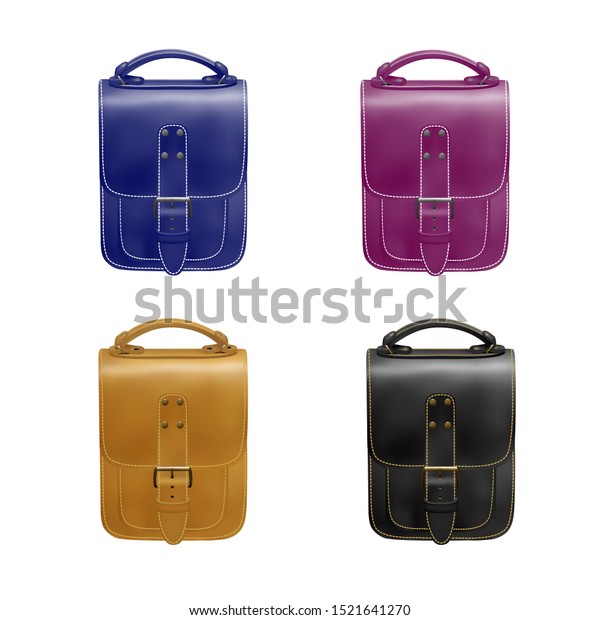 Leather Bag Vector On White Background Stock Vector (Royalty Free ...